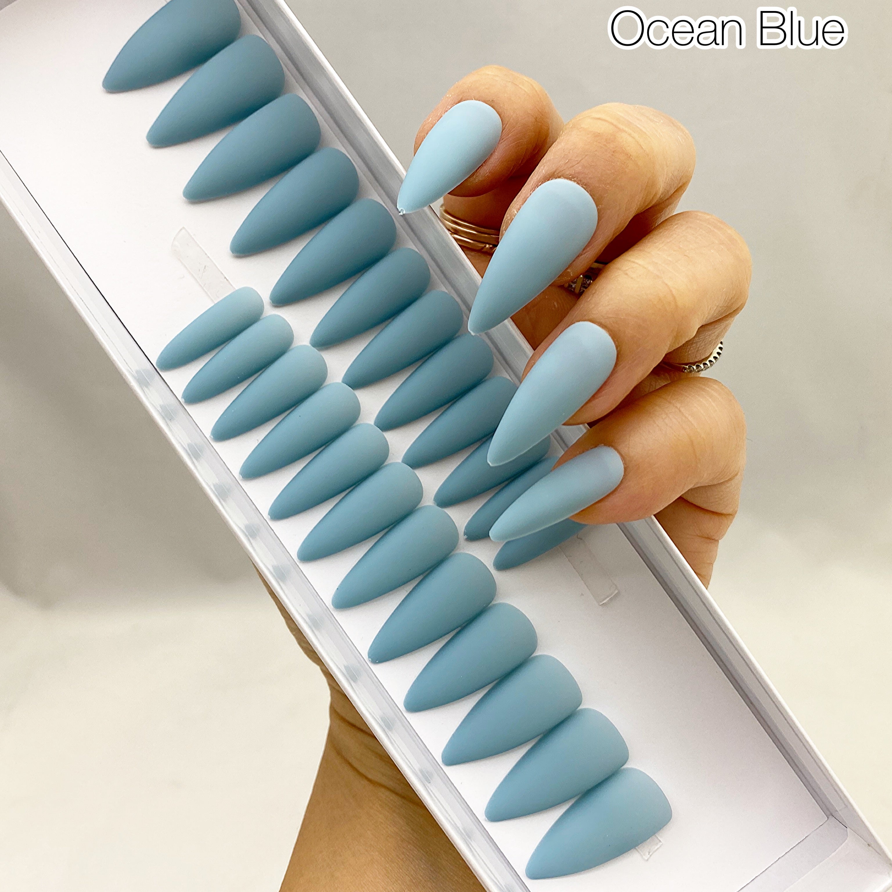 Instant Glam- Medium Stiletto Matte Solid Press On Nail Set