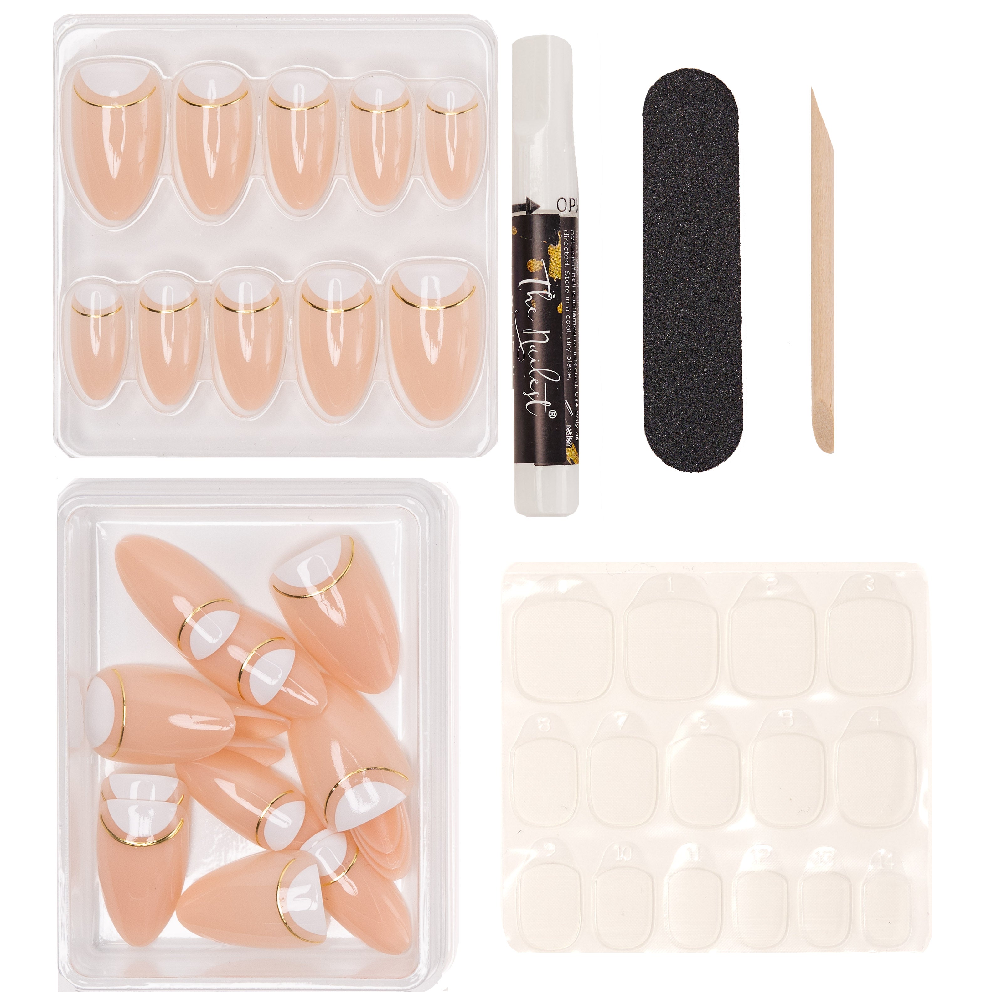 Short Almond Half-Moon Press On Nails | The Nailest