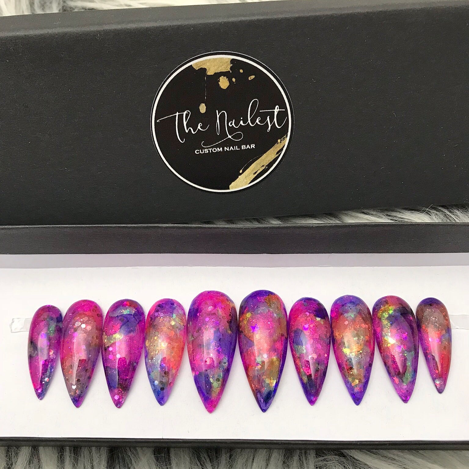 Purple Milky Way Galaxy Press On Nails | Color Blend Nails