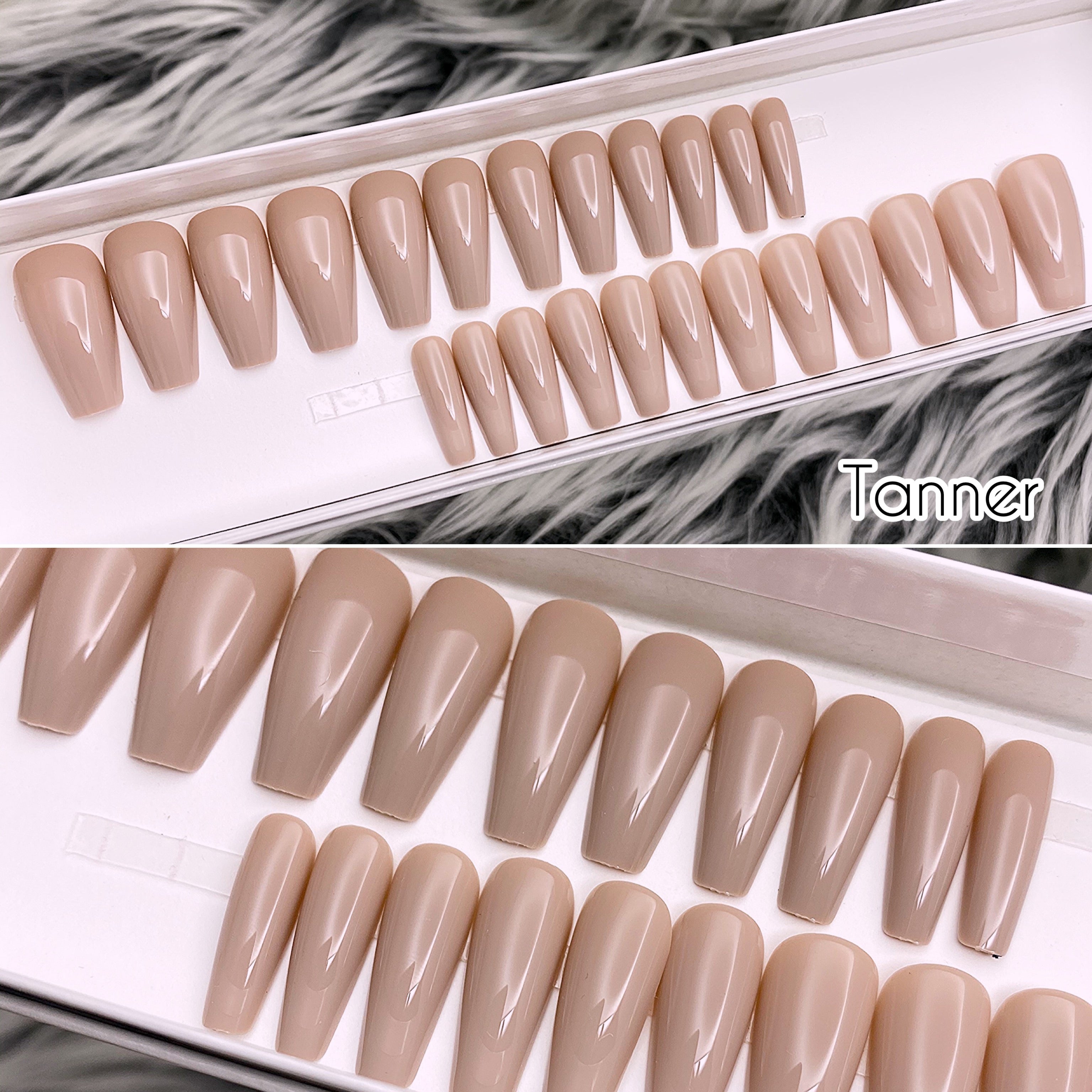 Solid Color Medium Length Coffin Press On Nails | The Nailest