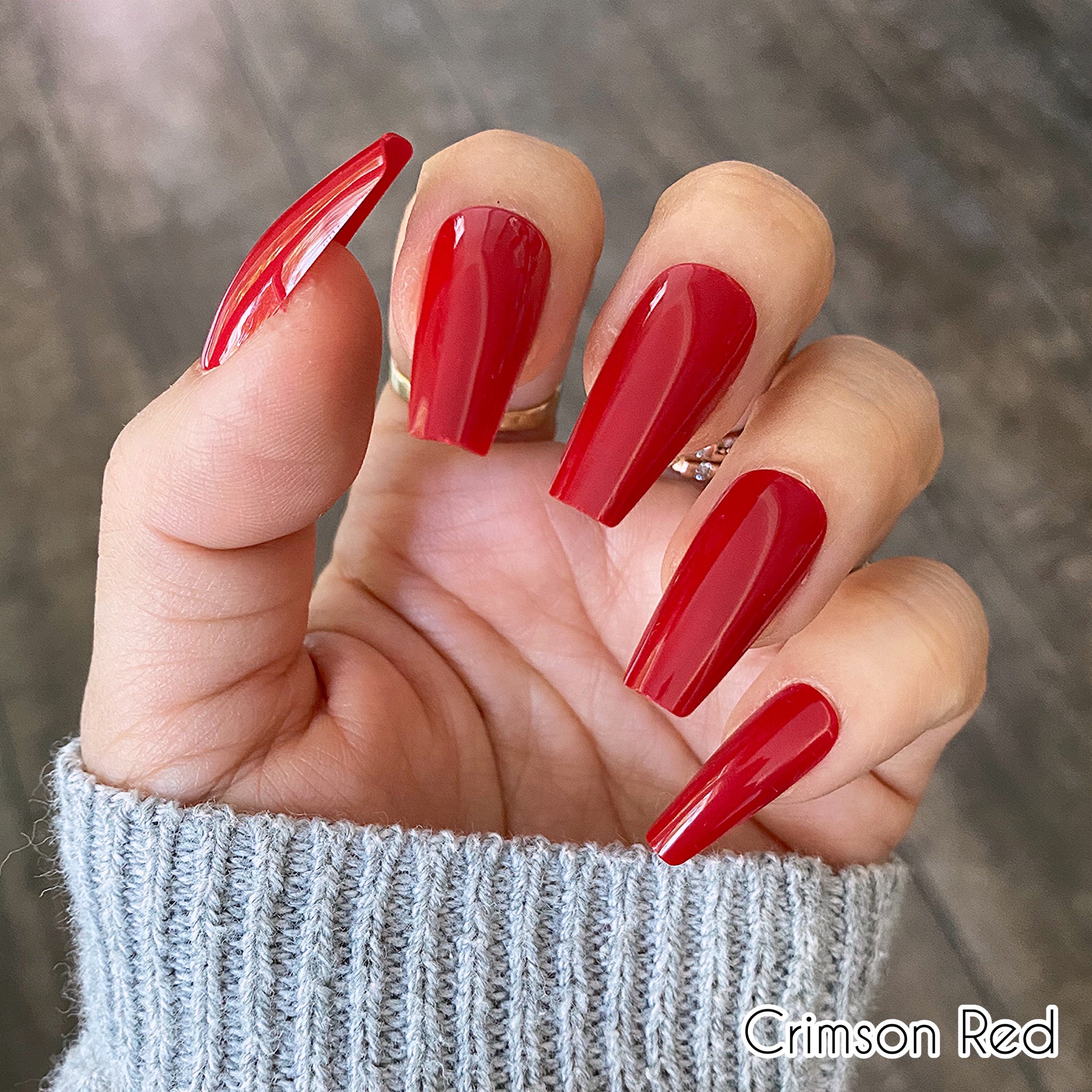 Solid Color Medium Length Coffin Press On Nails | The Nailest